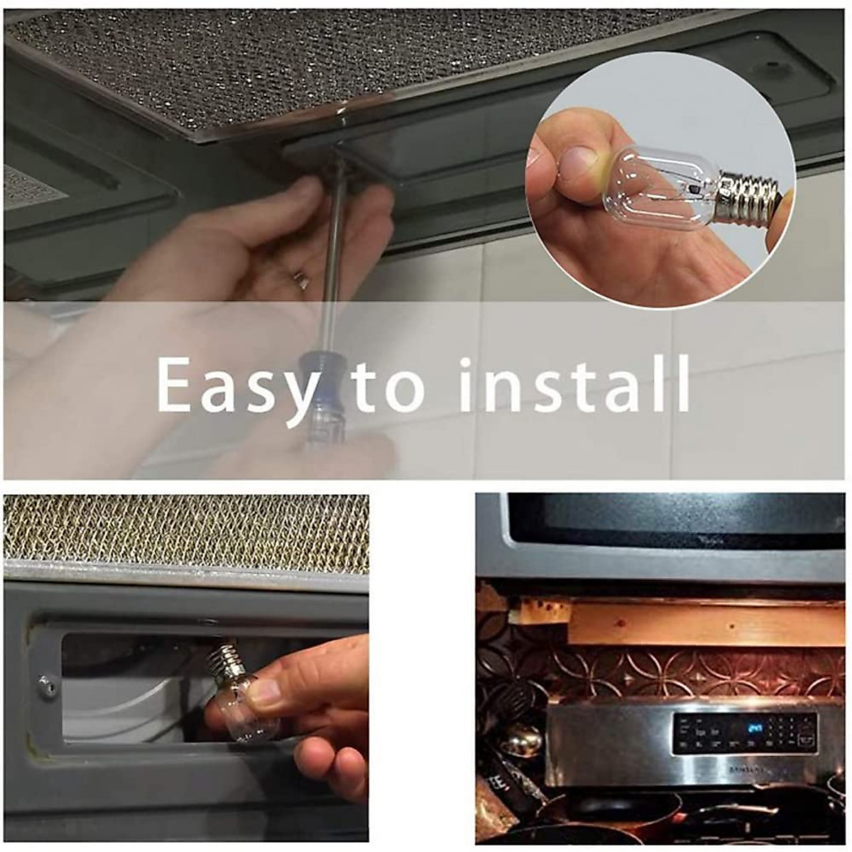 8206232A Light Bulb for Whirlpool Microwave,40W 125V E17 Under Hood Microwave Bulb Fit for Whirlpool Maytag GE Amana Over The Range Hood Microwave Lava Lamp, 6 Pack