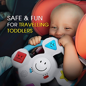 BEST LEARNING My Spin & Learn Steering Wheel - Interactive Educational Toys for 6 to 36 Months Old Babies & Toddlers - Learn Colors, Shapes, Feelings & Music - Birthday Gifts for Children