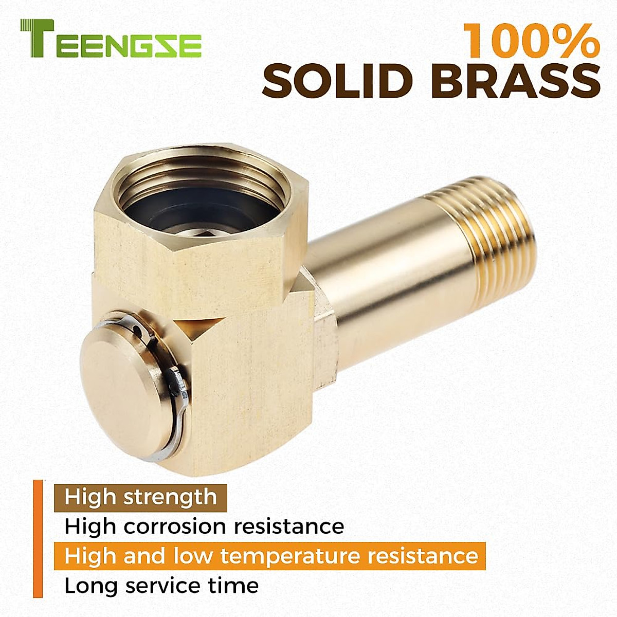 TEENGSE Hose Reel Swivel Fittings, Brass Garden Hose Adapter, Swivel Hose Reel Replacement Parts for Garden Hose Reel Cart