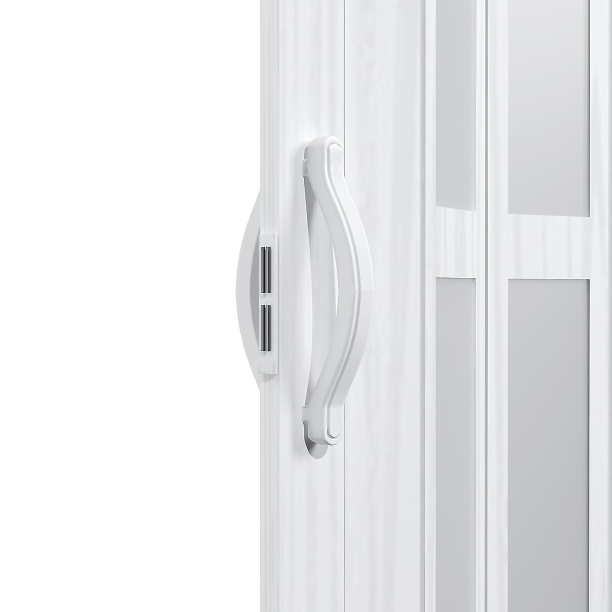 38.5" x 80" Accordion Doors 4-Lite Frosted Acrylic with PVC Panels Bifold Closet Door Hardware Kit Included, Folding Doors with 2 Handles for Closet Bathroom Doorways
