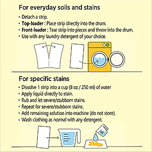 Nature Clean Natural Laundry Stain Remover Strips For Clothes 36 count, Non-Toxic Plastic-Free Packaging Unscented Eco-Friendly Biodegradable Septic Safe. Laundry Detergent Sheets Stain Remover for Fabric & Travel.