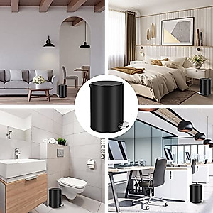 CURIFYPN 8 Liter/2.1 Gallon Small Trash Can with Lid Soft Close, Stainless Steel Step Trash Can,Round Foot Pedal Garbage Can with Removable Inner Wastebasket for Bathroom,Kitchen,Bedroom,Office, Black