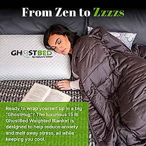 GhostBed 15 lb Weighted Blanket - 100% Cooling & Breathable Tencel Cover with Premium Glass Microbead Fill, 60" x 80" (Queen), Grey