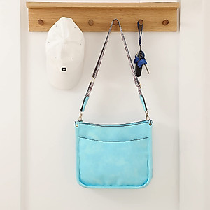 DYSHAYEN Women Crossbody Purse with Guitar Strap,Vegan Leather Zipped Pockets Handbag Shoulder Bag (Aqua Blue)