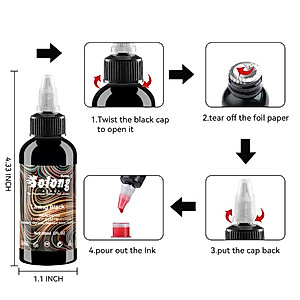 9PCS Tattoo Ink Color Set, 1oz (30ml) Tattoo Supply USA Pigment Kit Solong Tattoo Ink Set TI302S-30-9