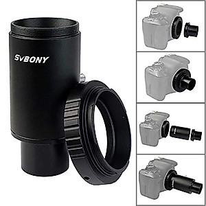 SVBONY T2 T Ring Adapter, Metal 1.25 inch Telescope Accessory, Compatible for Canon EOS Cameras Photography Dedicated CA1 Sleeve Extended Cylinder for Telescope