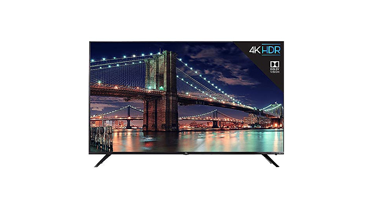 TCL 55R617 4K HDR Roku Smart TV Bundle | Wall Mount
