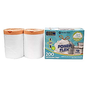 Members Mark 13 gal Power Flex, Leak Protection, Tall Kitchen Simple Fit Drawstring Bags (1-Pack, Fresh Clean Scent)