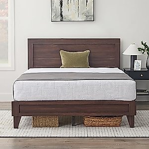 Edenbrook Delta King Bed Frame with Headboard – No Box Spring Needed – Compatible with All Mattress Types – Wood Slat Support – King Size Wood Platform Bed Frame – Mahogany