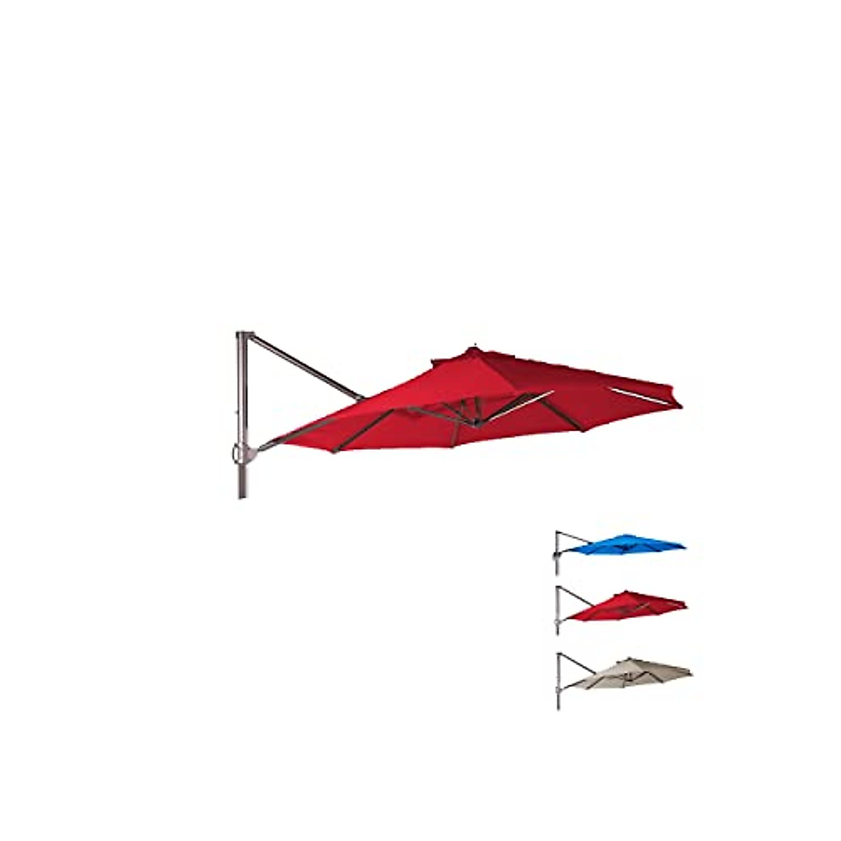 Formosa Covers Replacement Umbrella Canopy for 11ft Supported Bar Cantilever Market Outdoor Patio Shade in Red (Canopy Only) (11ft 8 ribs)