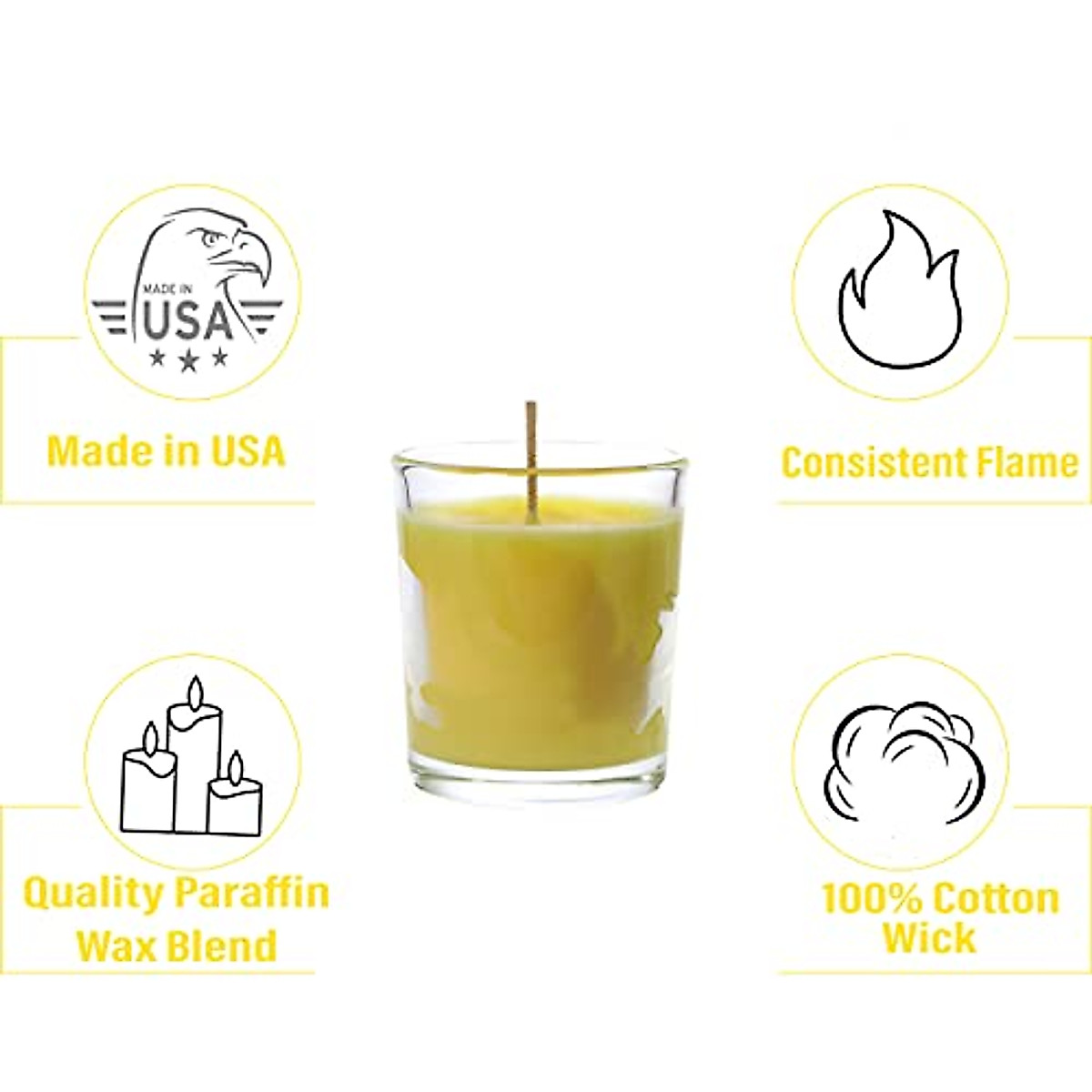 CandleNScent Citronella Scented Votive Candles in Glass | Up to 20 Hour Burn Time (Pack of 8)