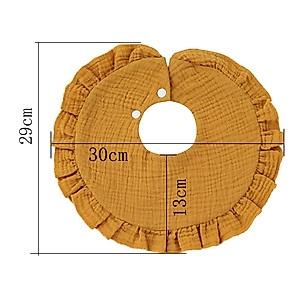 Nishine 4 pcs Unisex Baby Muslin Bandana Drool Bibs 360 Degree Rotatable Cotton Teething Feeding Drooling Bibs for Boy Girl (yellow set)