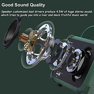 Baolira Retro Bluetooth Speaker Mini Wireless Speaker,Portable Bluetooth Speaker with Crystal Clear Stereo Sound Rich Bass,Mini Retro Speaker for iPhone,Android Devices and Tablet(Green)