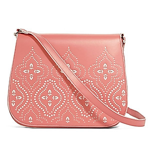 Vera Bradley Womens Laser-Cut Saddle Crossbody Coral One Size