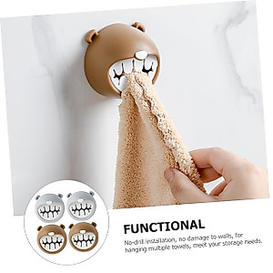 JOINPAYA 4pcs Towel Hooks Kitchen Towel Hook Towel Holder Wall Hooks for Towels Bathroom Accessories Towel Hook for Bathroom Wall Stick on Towel Hook Towel Rack Cabinet Door Pp
