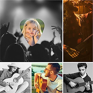 12 Pack Custom Guitar Picks Personalized Design Picture Photo Text Logo Guitar Pick Thin Medium Heavy Gauges for Acoustic Electric Guitar Bass Ukuleles Boyfriend Gift