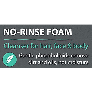 Medline Remedy Phytoplex Hydrating Cleansing Foam, No-Rinse Body Wash and Shampoo, Paraben and Sulfate-Free, 8 fl oz