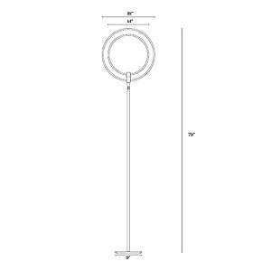 Brightech Eclipse Dimmable LED Floor Lamp, Modern Torchiere Floor Lamp for Living Rooms & Offices – Super Bright Tall Lamp with Dimmable Options for Reading, Standing Lamp Living Room Décor - Black