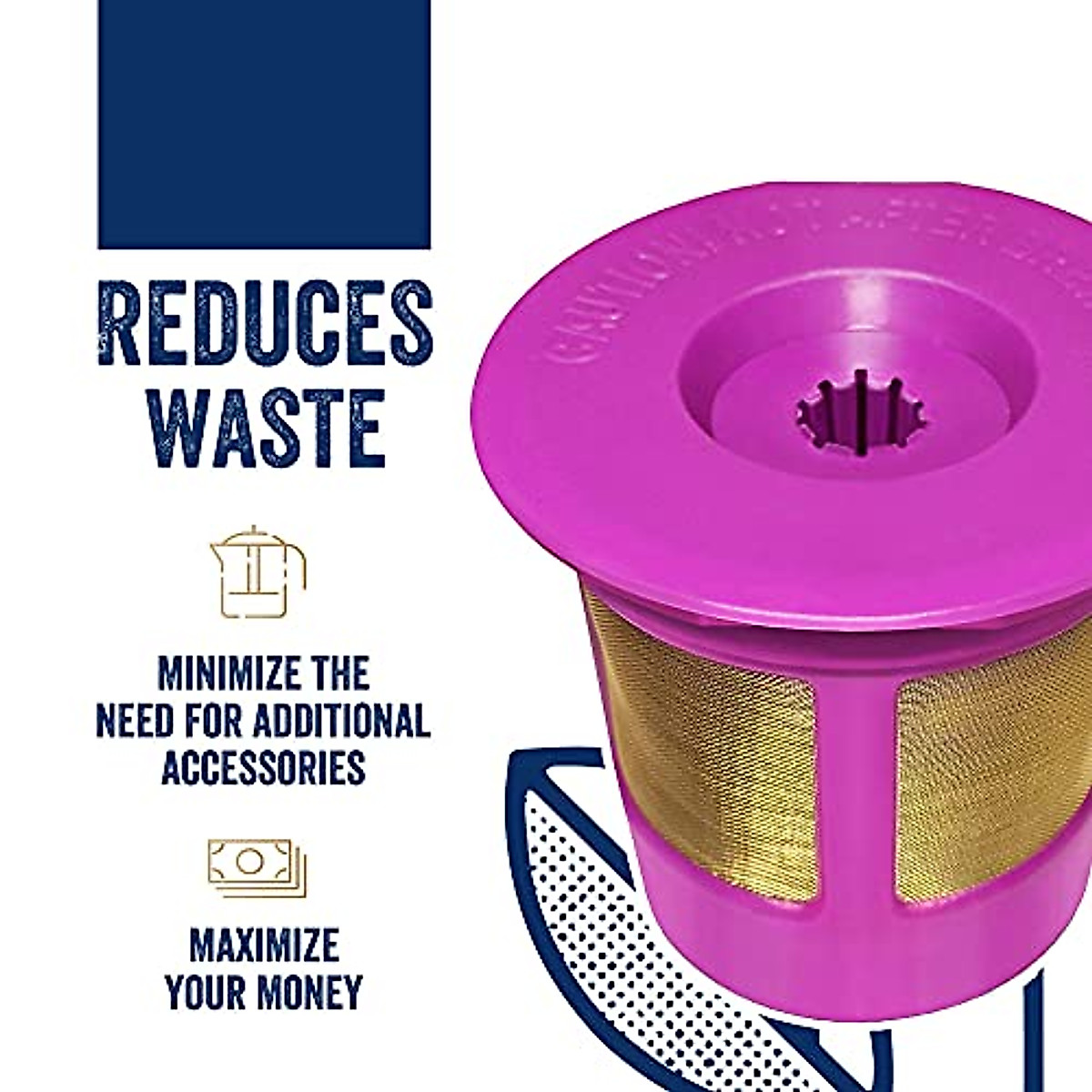 Reusable Cups Compatible with K Cups Keurig 2.0 & 1.0 Brewers Easy To Use Refillable Single Cup Coffee Filters - Eco Friendly Stainless Steel Mesh Filter - Check for Compatibility (4 Pack - Pink)