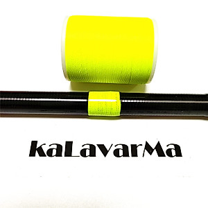 (8pcs*130yd) Kalavarma Rod Wrapping Thread Fluorescent 7 Color Every Spool 130yd 120m Complete Pack add Extra a Black Color Thread