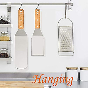 Leonyo Metal Turner Spatula Set of 4, Stainless Steel Griddle Hamburger Turner Spatula for Flat Top Teppanyaki BBQ Cooking, Grill Accessories Replacement Tools, Heavy Duty & Commercial Grade