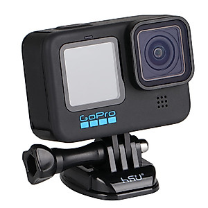 HSU Quick Release Buckle Clip Basic Base Mount, Long Thumb Screw Accessory Kit for GoPro Hero 13 12 11 10 9 8 7 6 5 4 3+ 3 AKASO Campark and Other Action Cameras (4 Pack, Black)