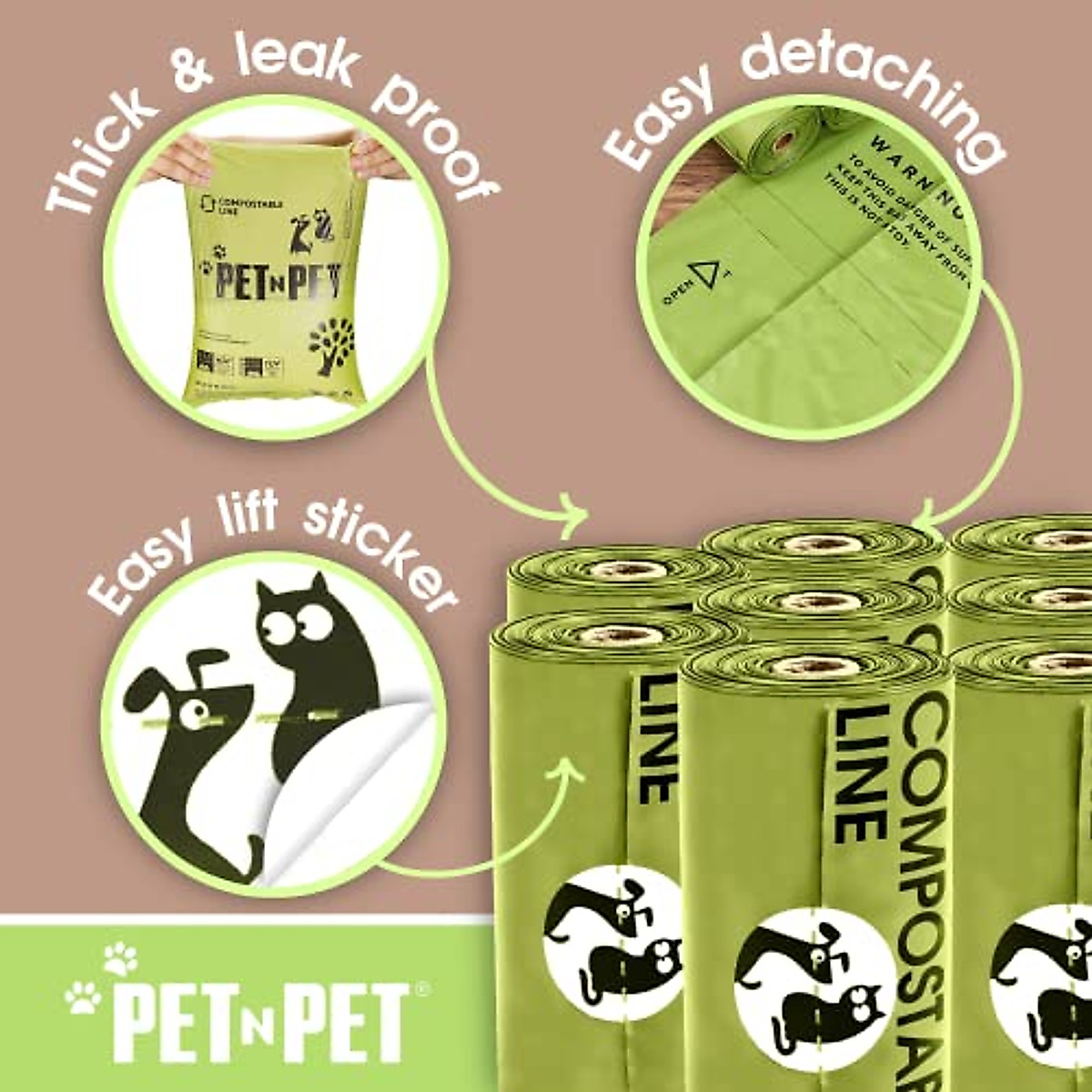 Pet N Pet Dog Poop Bags Refills, Dog Bags For Poop, 240 Doggie Poop Bags For Dogs, Dog Poop Bag Rolls, Dog Waste Bags Doggie Bags, Thick Doggy Poop Bags, Pet Waste Bags, Cat Poop Bags, Doggy Bags