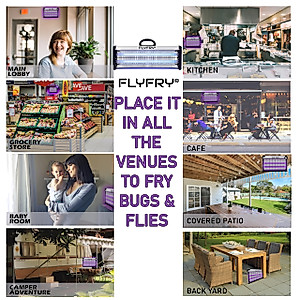 FLYFRY Extra Large Bug Zapper 40w Indoor, Electric Insect Fly Insect Killer Mosquito Pest Lamp Electrocutor for Mosquitoes Flies Insects Bugs Gnats Moths Wasps Hornets 40 watts 4000v Portable Trap