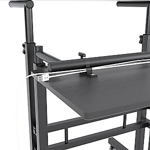 sogesfurniture Mobile Standing Desk Laptop Workstation on Wheels, Adjustable Computer Desk for Standing or Sitting, Black 101-BK