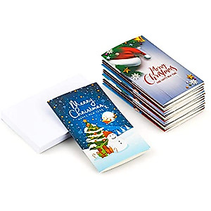 Christmas Gifts Card Money Holder in 5 Holiday Cute Festive Designs 30 Christmas Greeting Cards & 30 Envelopes,Christmas money holder with envelopes