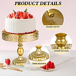 3-Pack Cake Stands, Round Metal Cupcake Stands for Dessert Table, Dessert Display Cake Stands, Brithday Wedding Party Celebration Dessert Cake Display Plates(Gold)