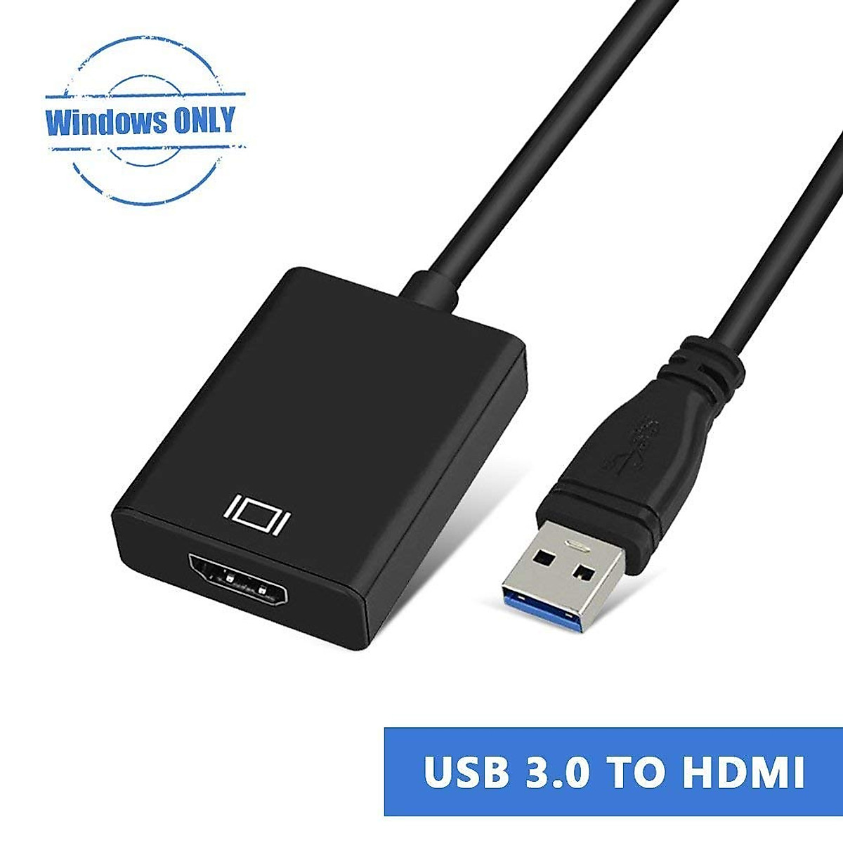 USB 3.0 to HDMI Adapter, HD 1080P Video Graphics Convertor Cable Adapter with Audio Output Multiple Monitors for Laptop HDTV TV PC with Windows XP / 7/8 / 8.1/10 [ NO MAC & Vista ]