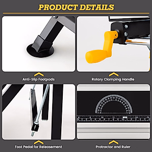 IRONMAX Portable Workbench, Folding Work Table with 7-Level Height Adjustable, 8 Sliding Clamps and Reclining, Folding Workbench and Vise for Cutting, Saw, Paint