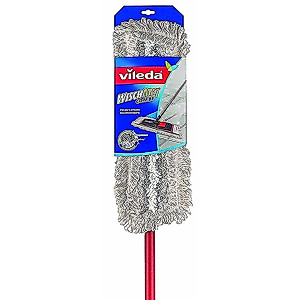 Vileda WashMat Combi 1475 – with Telescopic Handle – Loop structure for powerful Damp Cleaning – Especially Suitable For Tiles and Stone Floors