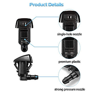 Windshield Washer Nozzles for 2007-2011 Ford Edge, 2007-2010 Lincoln MKX Base Sport Premium Sport Replaces OEM # 7T4Z-17603-A 8S4Z-17603-AA, Spray Jet Kit（Pack of 2）