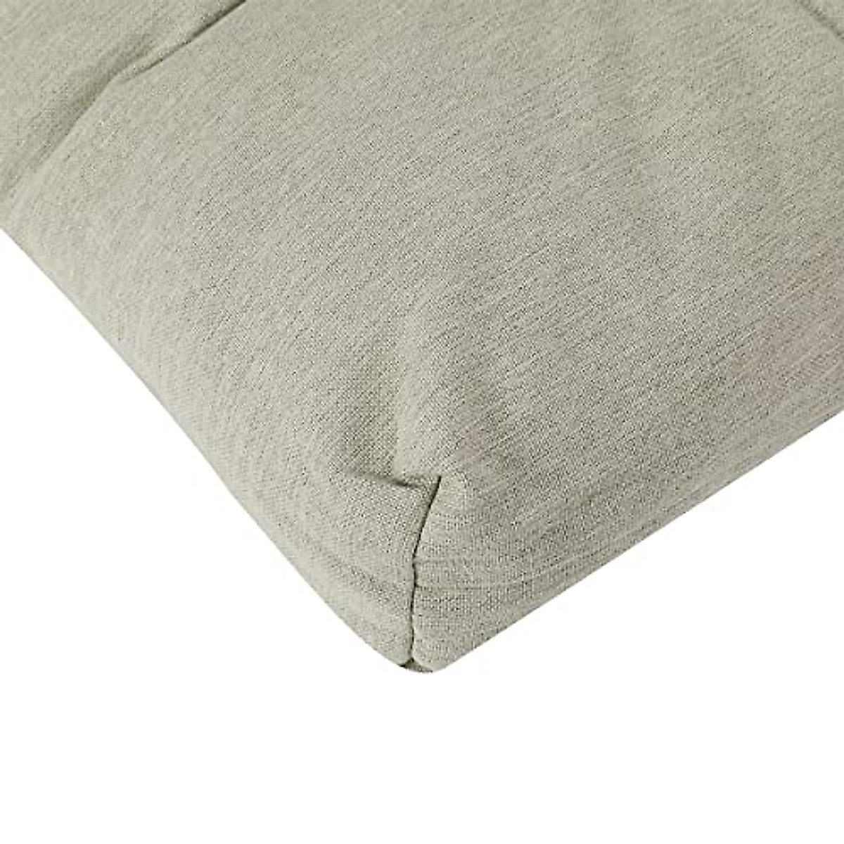 FUNHOME All Weather Patio Furniture Tufted Seat Cushion with Tie,19" x 19",Pack of 2,Waterproof Patio Chair Pads for Garden Patio Outdoor Decor-Light Brown