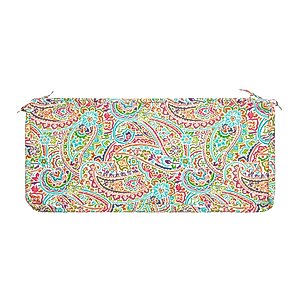 FUNHOME Outdoor Cushion Covers,42" x 18" x 3", No Insert! Patio Cushion Covers Replacement for Outdoor Furniture,Water Resistant Patio Bench Loveseat Cushion Covers 1 Pack, Melora Paisley(Covers ONLY)