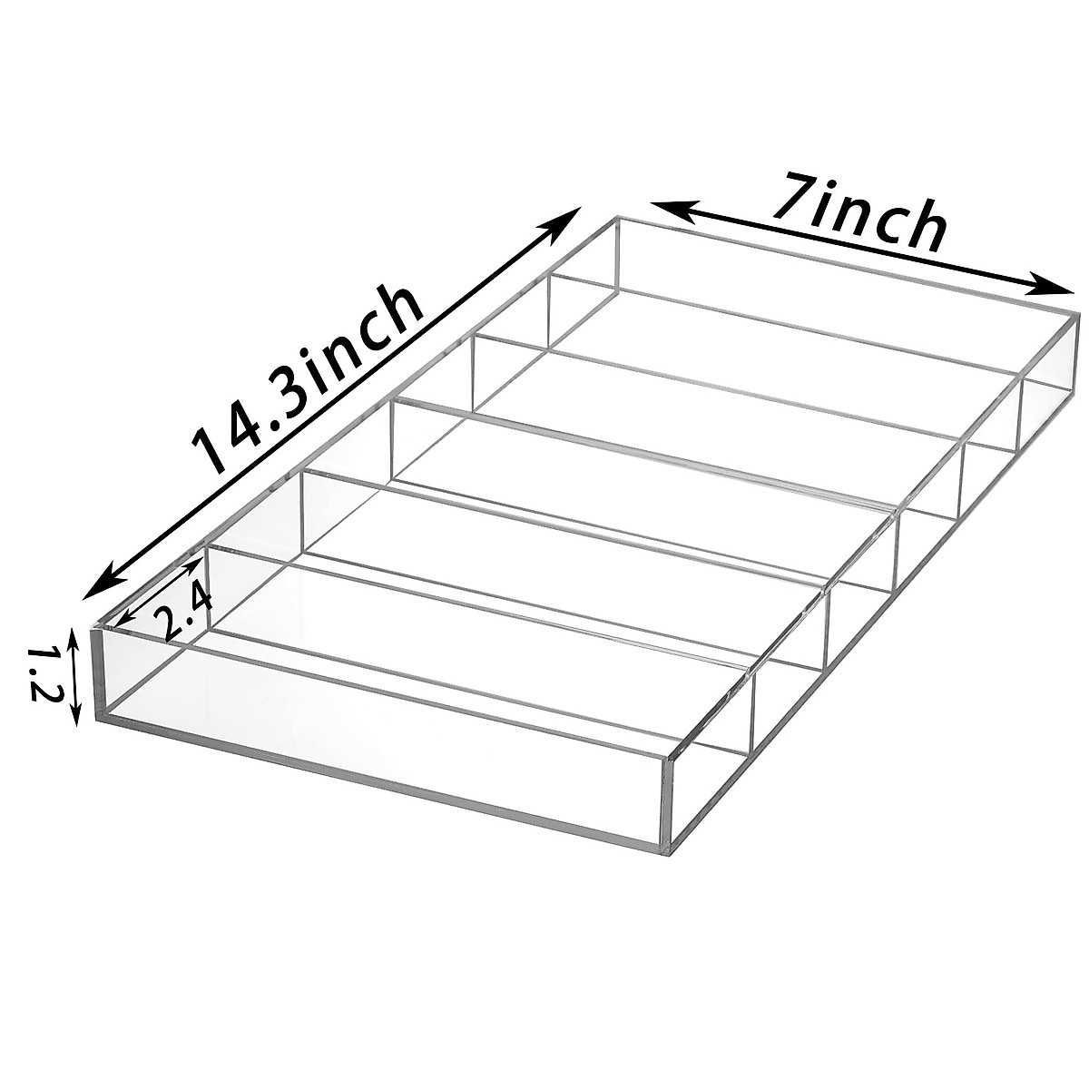 SOUJOY 2 Pack Acrylic Sunglasses Organizer, 6 Slot Clear Eyeglasses Storage Case, Stackable Eyewear Display Tray for Sunglasses, Fashion Eye Wear, Protective Glasses