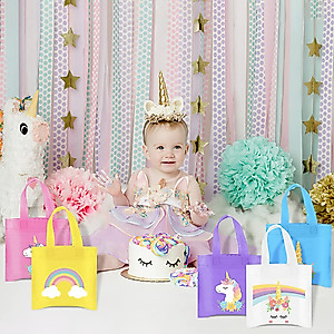 20Pcs Rainbow Party Favor Bags, Reusable Rainbow Gift Bags, Rainbow Goodie Treat Candy Bags for Boy Girls Rainbow Birthday Party Supplies Rainbow Party Favors Room Decor