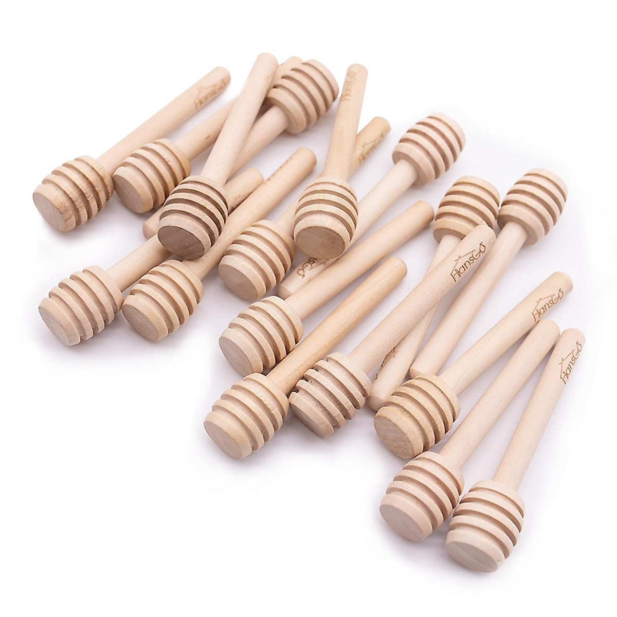 HANSGO 20PCS Honeycomb Sticks, 3 Inch Wooden Honey Dipper Mini Honey Dipper Sticks Honey Wand for Honey Jar Dispense Drizzle Honey Wedding Party Favors