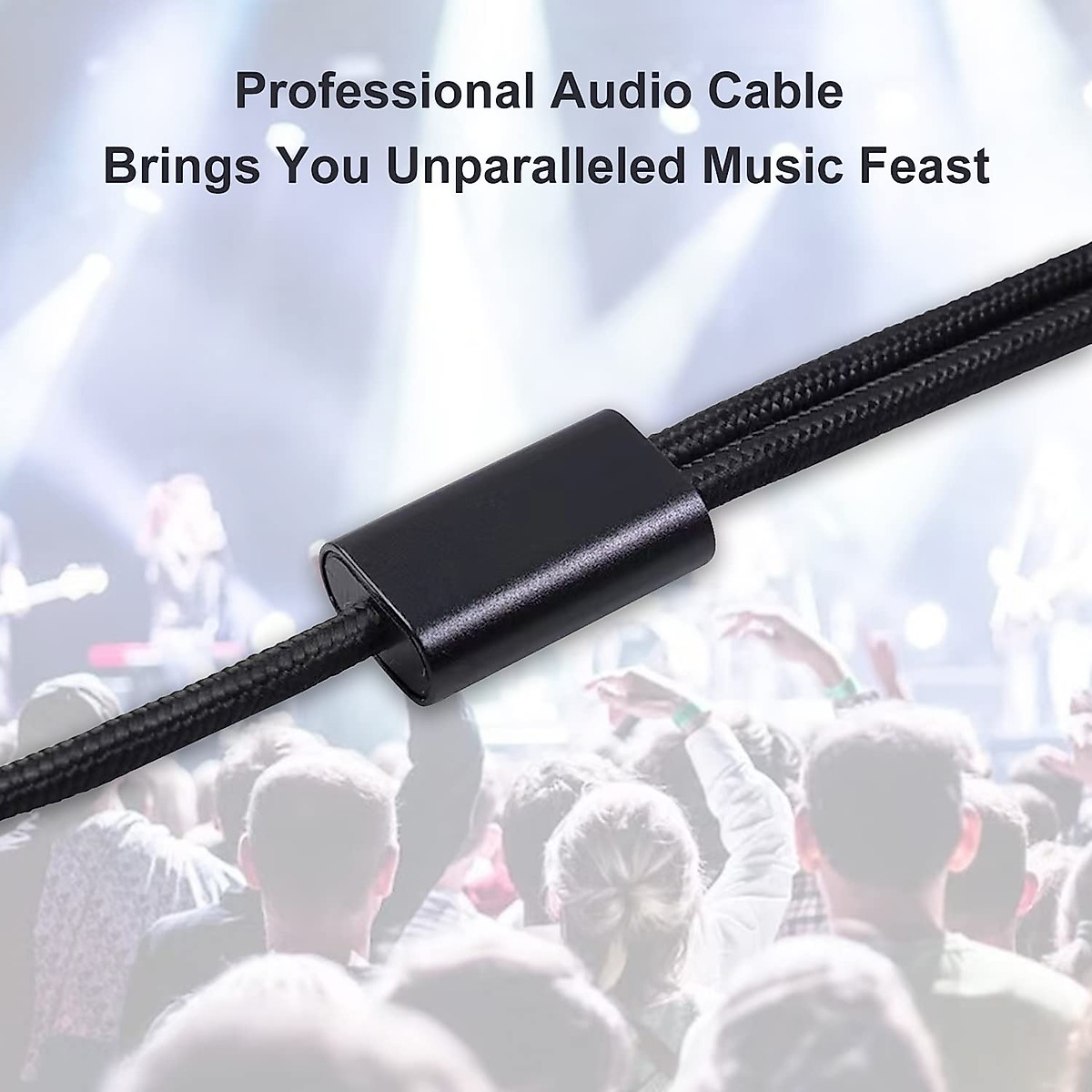 Smithok 2pack 6.6Ft 3.5mm TRS to Dual 6.35mm Stereo Cable 1/8 TRS to Dual 6.35mm 1/4 TS Mono Y Splitter Audio Cord Adapter for Smartphone, Mixer,PC, CD Player, Speakers and Home Stereo System