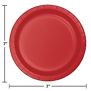 Creative Converting 75-Count Value Pack Paper Dessert Plates, Classic Red -