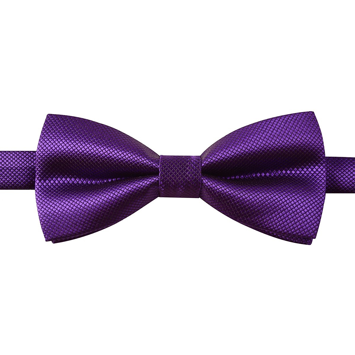 Alizeal Mens Solid Mini Squares Formal Banded Pre-tied Bow Ties Set-Dark Purple