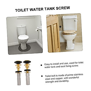 DOITOOL 6 Pcs Toilet Tank Bolts Toilet Hinge Bolt Screw Toilet Parts Kit Accessories Kits Toilet Seats Toilet Bolts Replacement Toilet Screws Replacement Universal Toilet Lid Copper