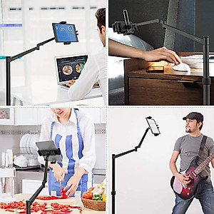 Smatree Tablet Floor Stand, 360 Degree Rotating with Height Adjustable Stand Compatible with 9-13 inch Ipad Pro/Air/Mini 2024, 12.4-11 inch Samsung Galaxy Tab S10/S9/S8, Surface Pro 11, eBook Reader