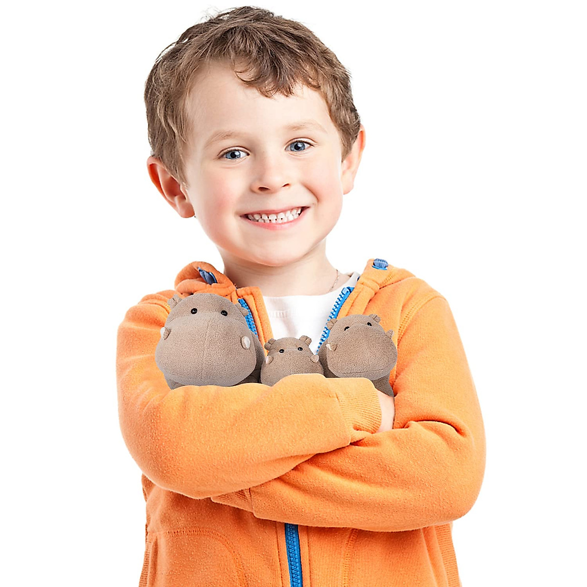 B-CREATOR Hippo Stuffed Animals Zoo - (Small, Gray) Soft Hippopotamus Plush Toys Gifts for Baby Boys and Girls