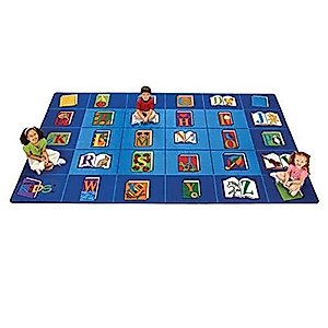 Carpets for Kids 2607 Reading by The Book Seating Rug 7ft 6in x 12ft Rectangle Multicolor Blue