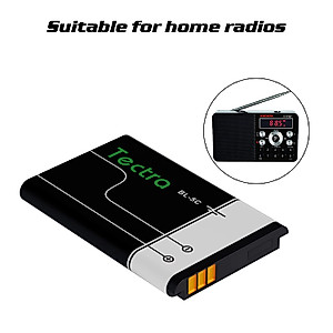 Tectra 2-Pack 1580mAh BL-5C Rechargeable Battery Suitable for Nokia Household Portable Radio with Overcharge Protection
