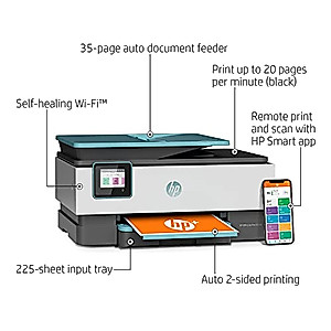 HP Wireless Color All in one Inkjet Printer - Print, Scan, Copy, Fax with Auto Document Feeder, 2-Sided Printing and Self-Healing Wi-Fi with 6 ft NeeGo Printer Cable