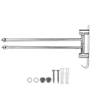 DOITOOL Towel Racks, Wall Mounted Swivel Towel Bar 2 Arms Towel Holder with Crown Shape End